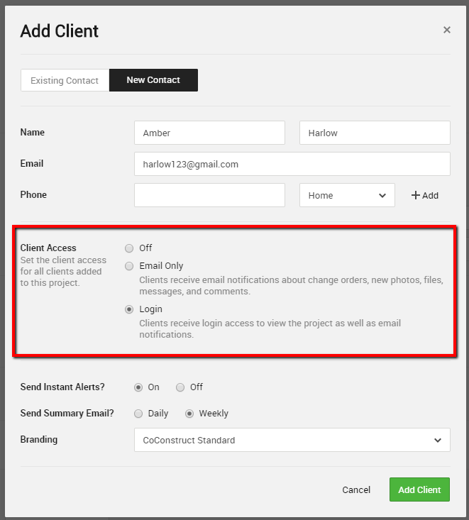 How and when to give your clients access? | CoConstruct