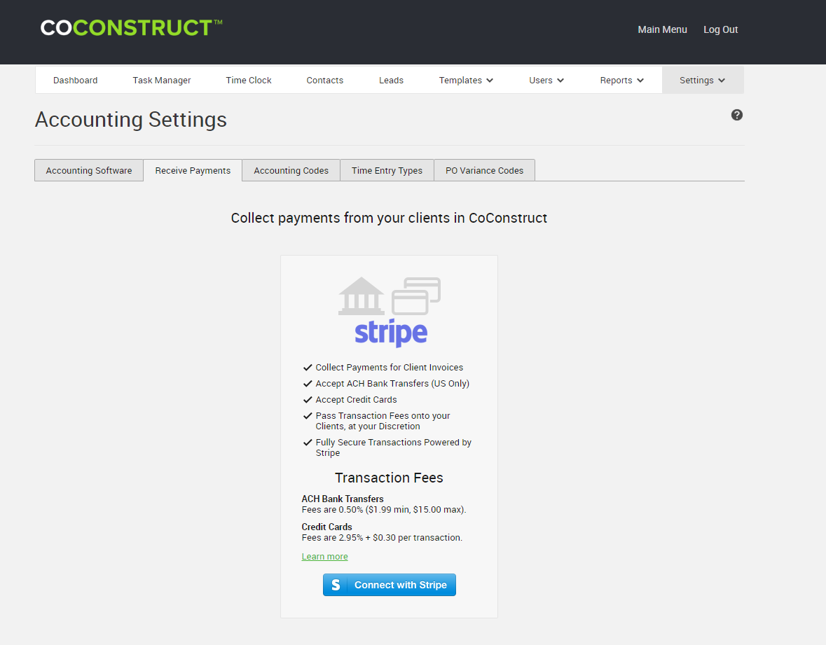 Setting up to Receive Client Payments | CoConstruct