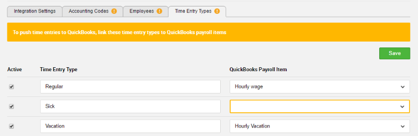 Set up your Push Time to QuickBooks | CoConstruct